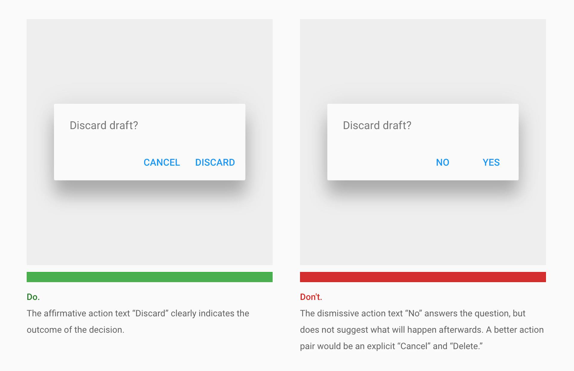 Let the Action Buttons in the Dialog Box Scream its Outcome | HackerNoon