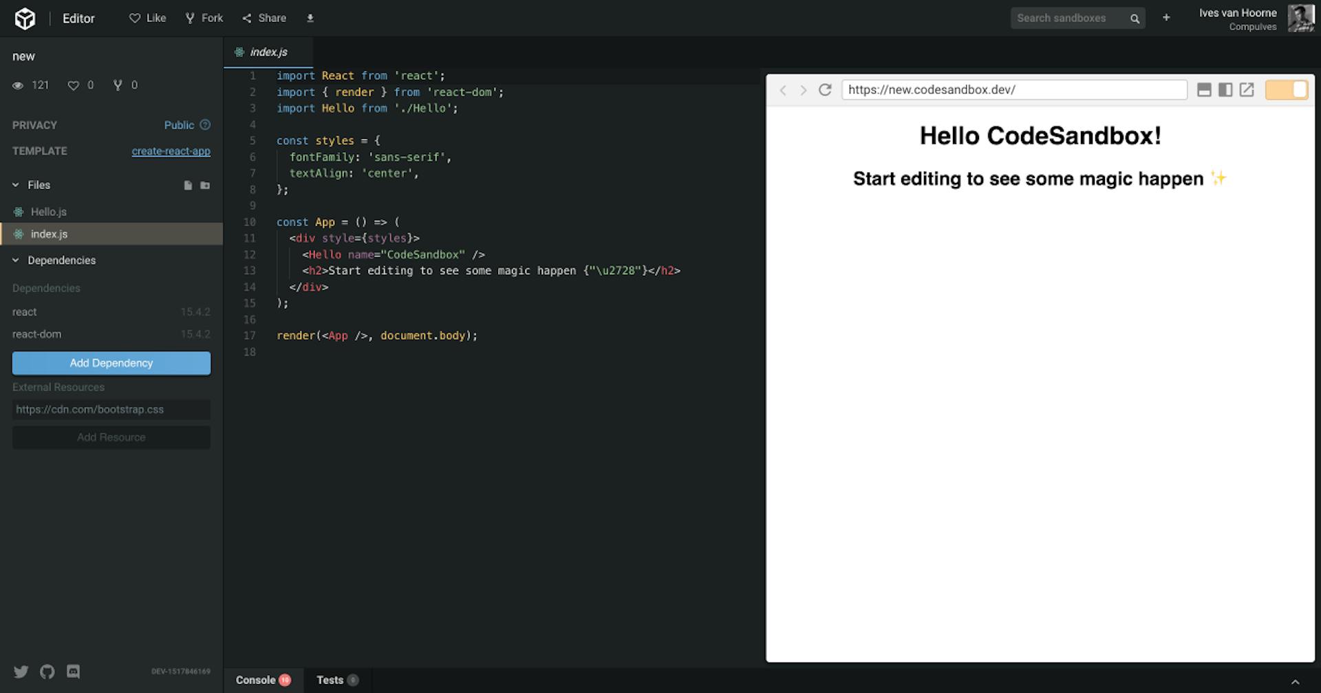Announcing CodeSandbox 2.5 | HackerNoon