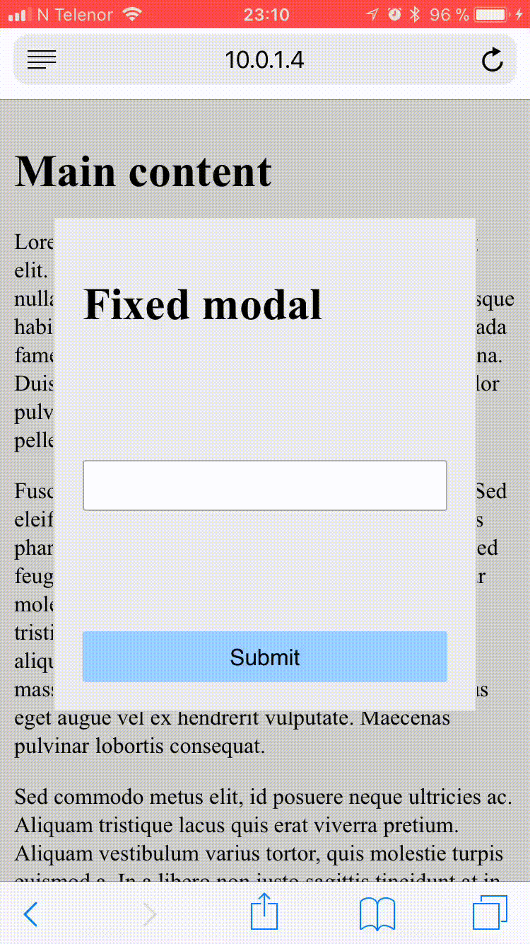 How To Fix The Ios 11 Input Element In Fixed Modals Bug Hackernoon