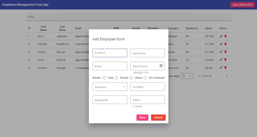 How to Build an Employee Management CRUD App with Angular and Material ...