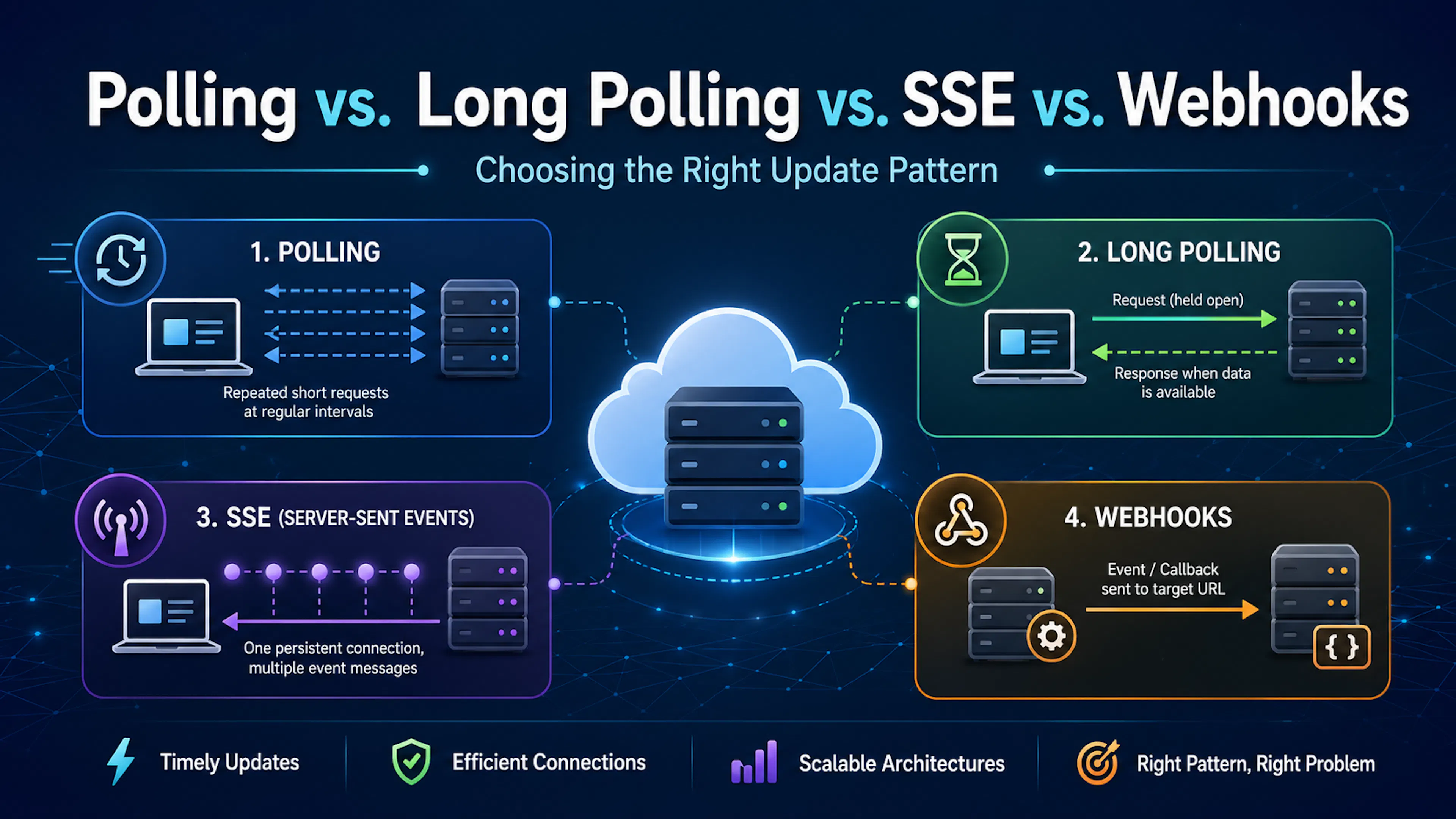 featured image - Polling vs. Long Polling vs. SSE vs. Webhooks: The ...