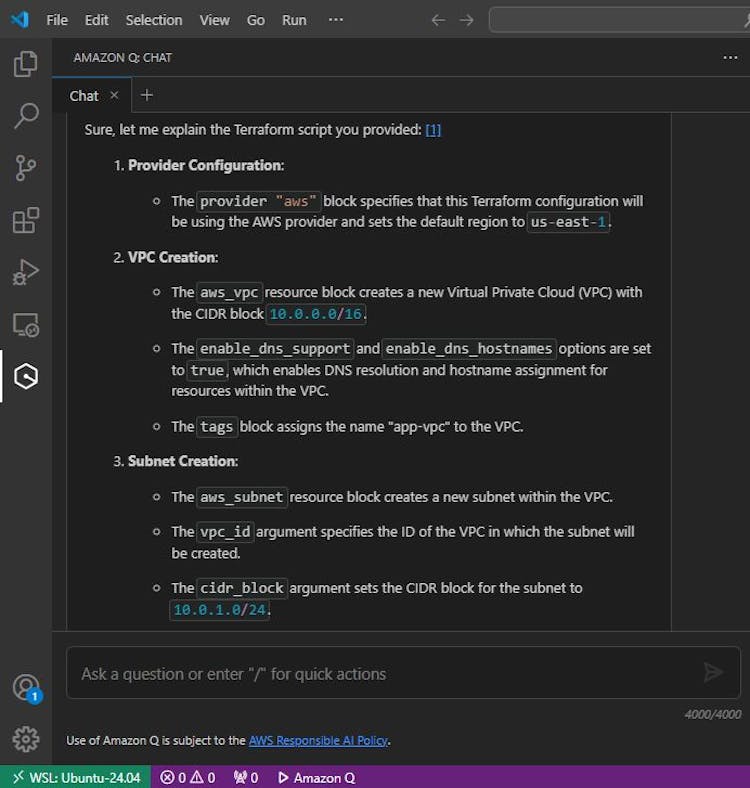 Generative AI: Can we Accelerate Infrastructure as Code With Amazon Q? | HackerNoon