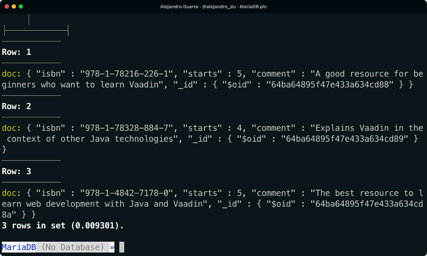 Using Mariadb As A Mongodb Nosql Database Hackernoon