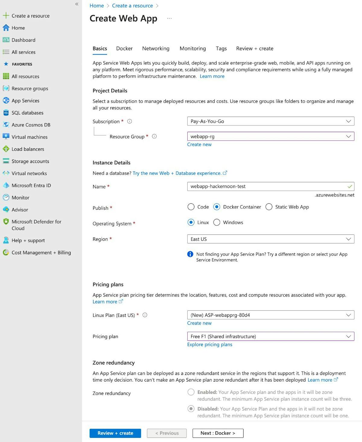 How to Deploy an ASP.NET Core Web App in Azure From Docker Image | HackerNoon