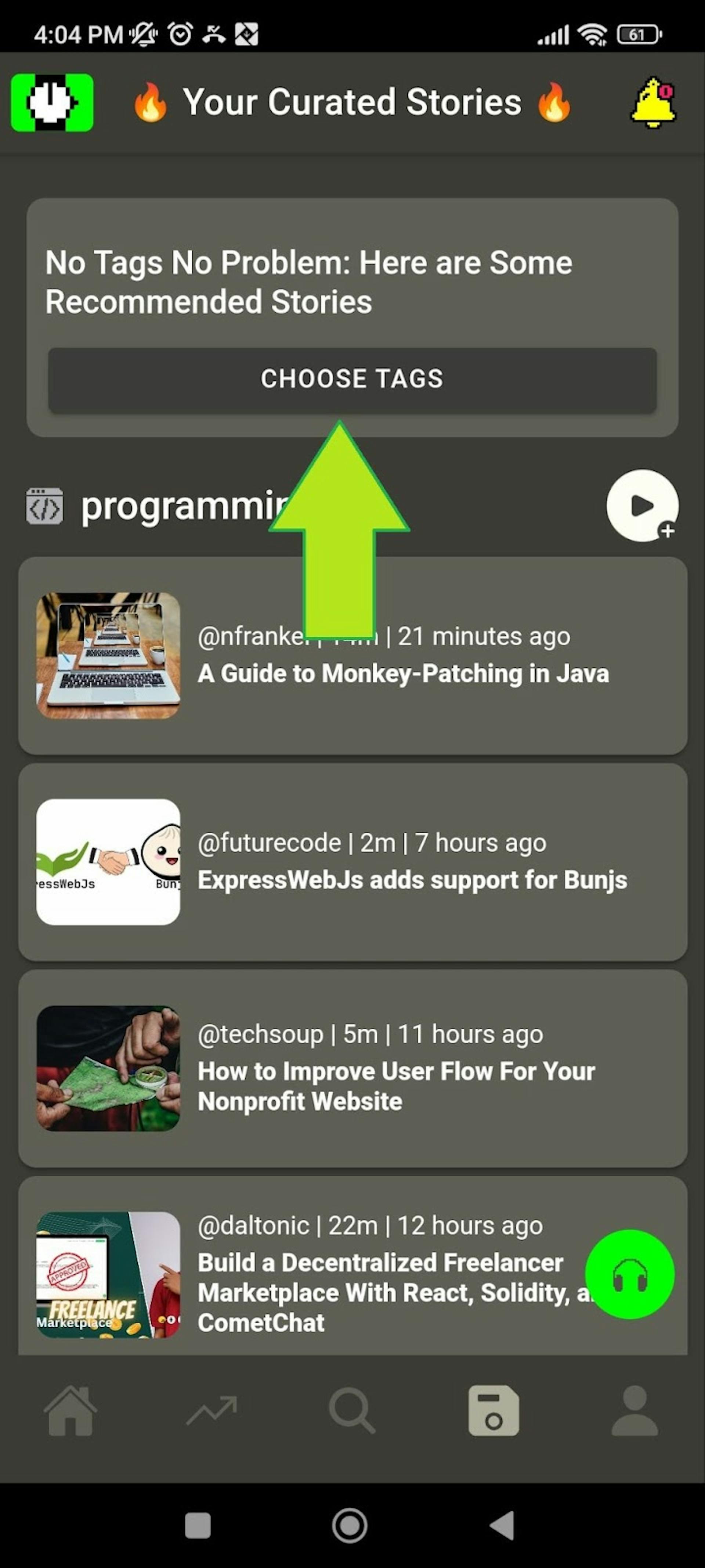 Viewing Your Personalized Curated Stories on the HackerNoon App | HackerNoon