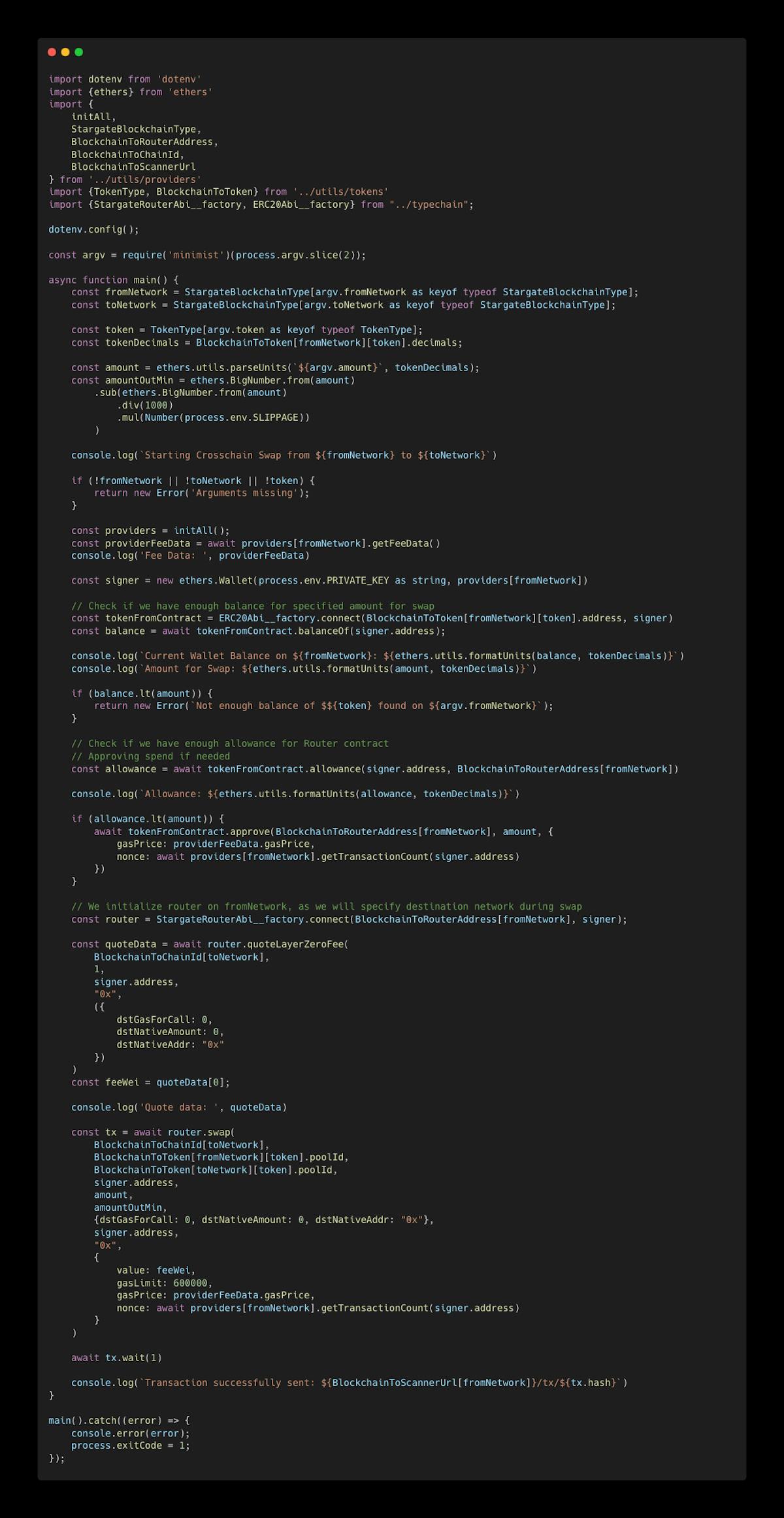 Making Cross Chain Swaps with Stargate in Typescript | HackerNoon