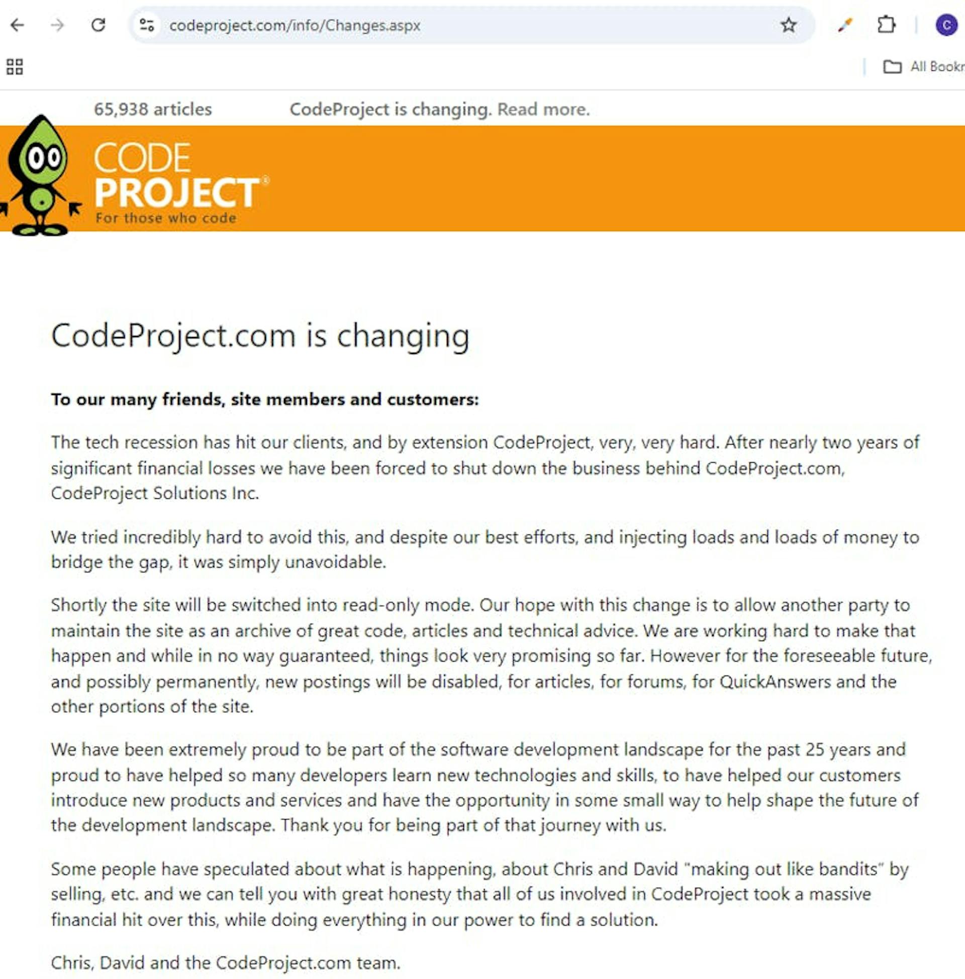 Farewell to an Era: Is CodeProject.com Really Shutting Down? | HackerNoon