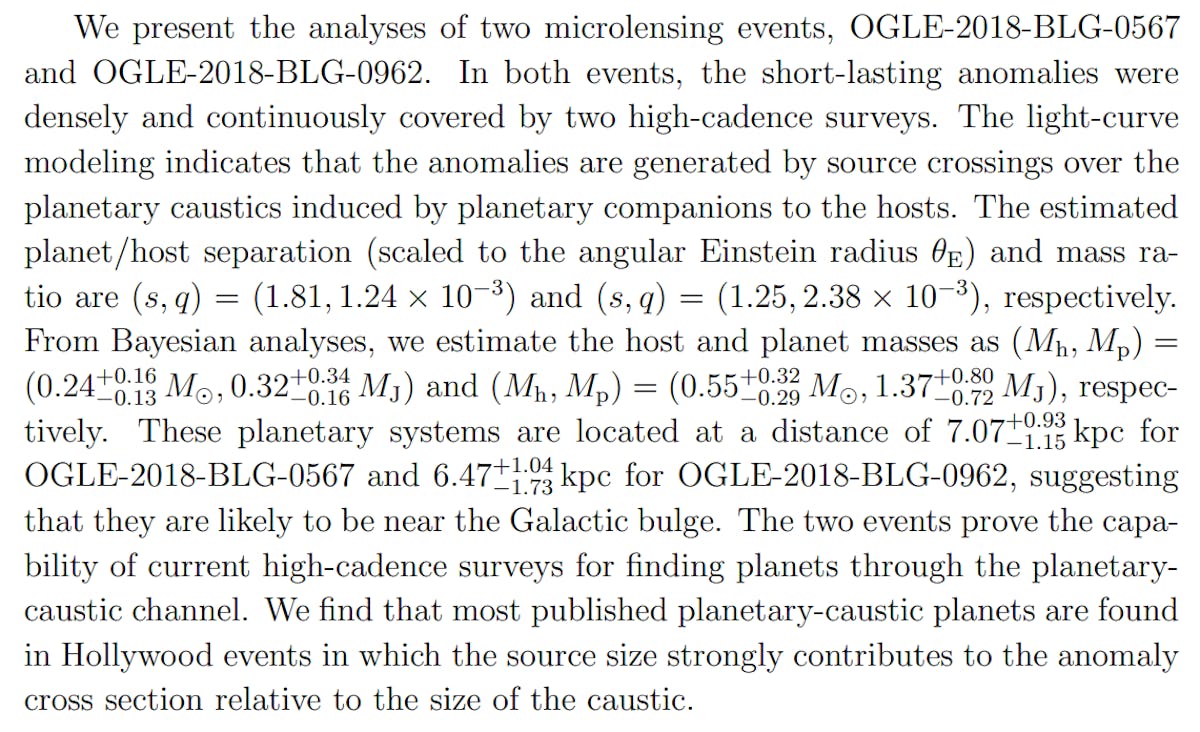 Two Microlensing Planets through Planetary-Caustic Channel: Abstract ...