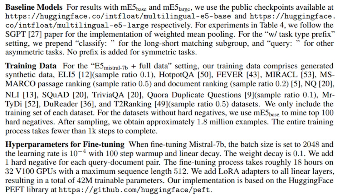 Improving Text Embeddings with Large Language Models: Implementation Details | HackerNoon