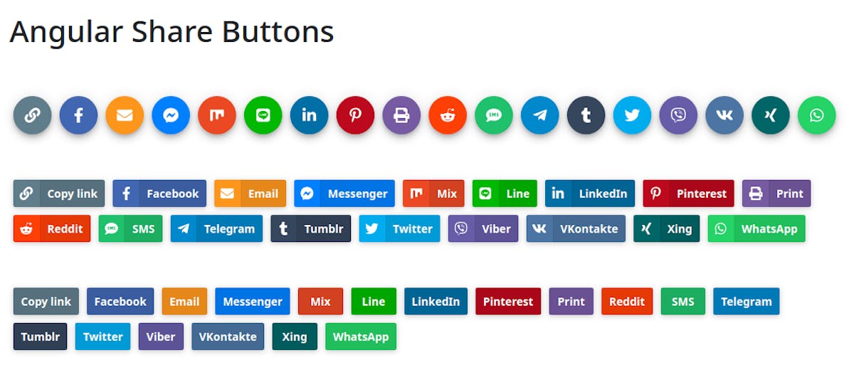 Adding the social media share buttons component to an Angular application | HackerNoon