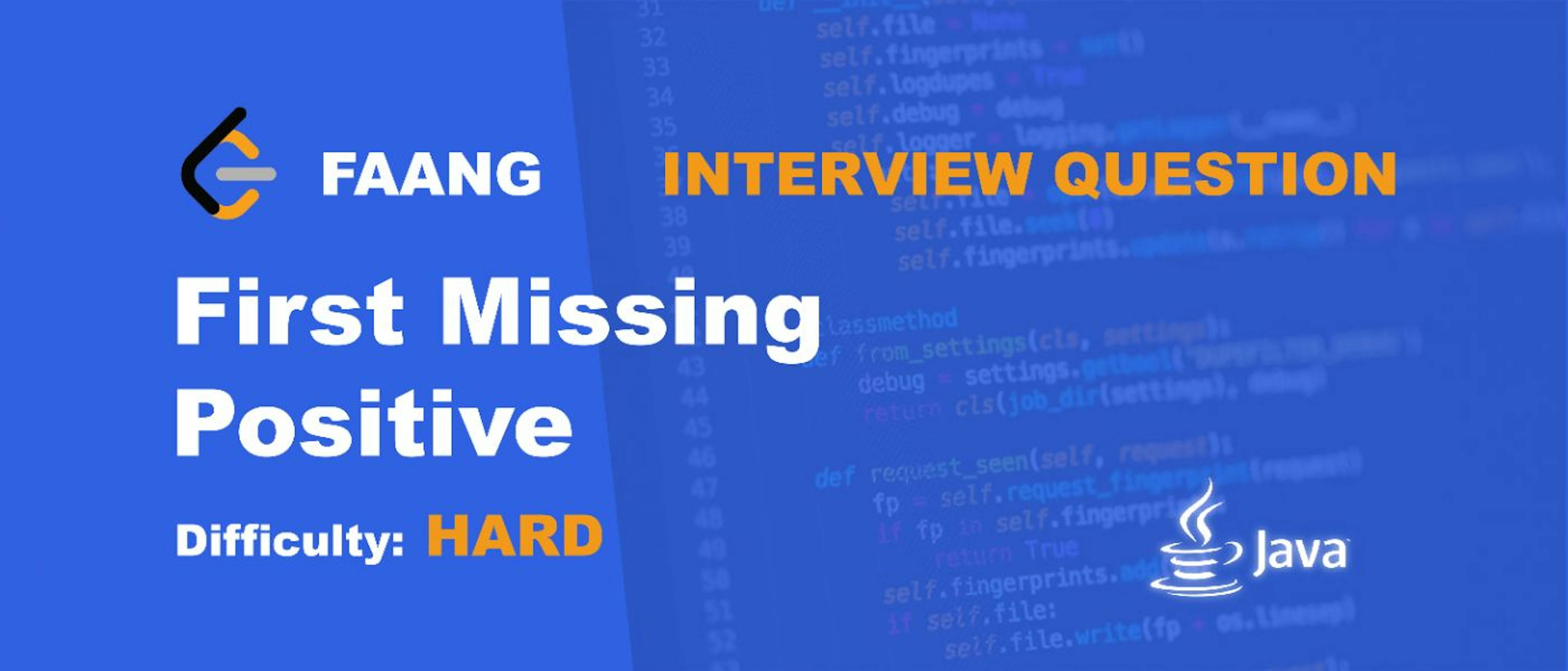 Java Algorithms First Missing Positive Leetcode Hackernoon 4381