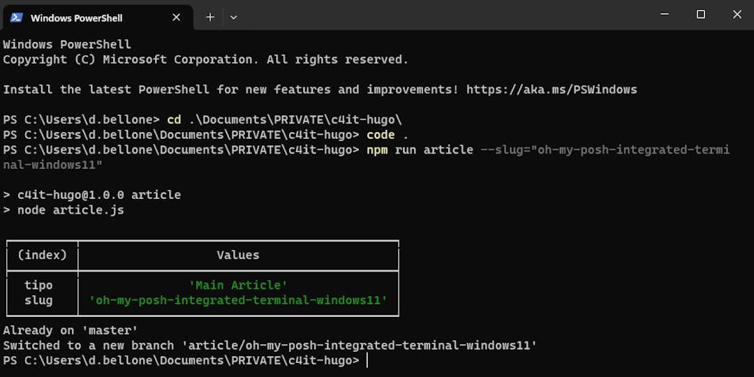 Using OhMyPosh and CascadiaCode: Elevating PowerShell and Integrating with Git in Windows ...